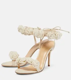 Magda Butrym Floral Crochet And Leather Sandals