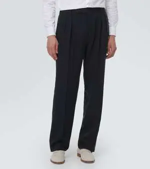Ralph Lauren Purple Label Pleated Silk Gabardine Trousers