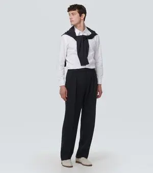 Ralph Lauren Purple Label Pleated Silk Gabardine Trousers