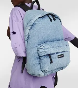 Balenciaga Padded Denim Backpack