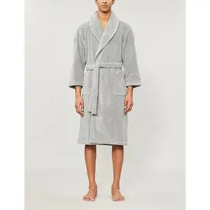 YVES DELORME Toile Medium Terry Bath Robe - Platine