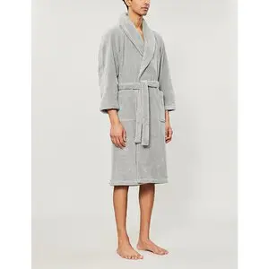 YVES DELORME Toile Medium Terry Bath Robe - Platine