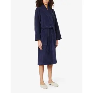 YVES DELORME Etoile Cotton-blend Bathrobe - Marine