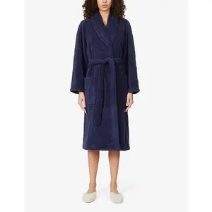 YVES DELORME Etoile Cotton-blend Bathrobe - Marine