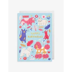 LAGOM Yappy Birthday Greetings Card 10.9cm X 15.5cm - Pink/blue