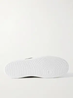 Moncler Leather-trimmed Suede Sneakers - Black