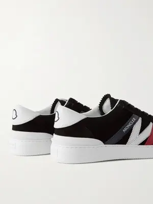 Moncler Leather-trimmed Suede Sneakers - Black