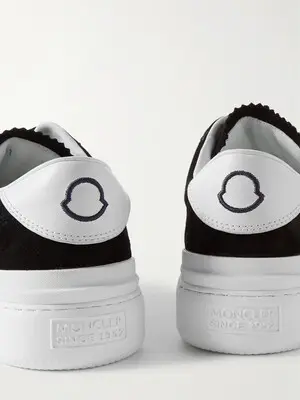 Moncler Leather-trimmed Suede Sneakers - Black