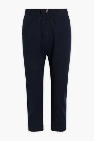 BY MALENE BIRGER Cropped Textured Cottonblend Straightleg Pants - Black