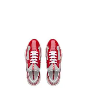 Prada America's Cup Biker Fabric Sneakers - Red