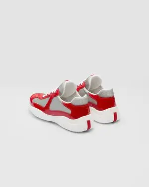 Prada America's Cup Fabric Sneakers - Red