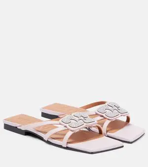 Ganni Gold Tone Sandals For Women