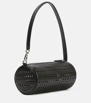 Alaïa Tube Perforated Leather Shoulder Bag - Black