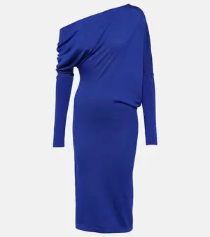 TOM FORD Off-shoulder Midi Dress - Blue
