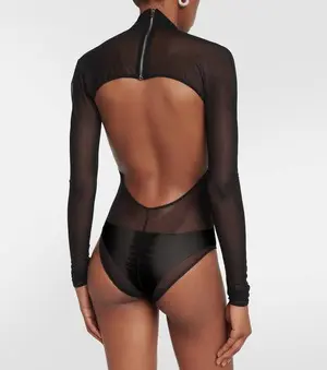 David Koma Cutout Mesh Bodysuit