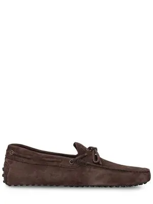TOD'S New Laccetto Suede Loafers - Brown