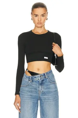 Alexander Wang Crewneck Long Sleeve Tee - Black