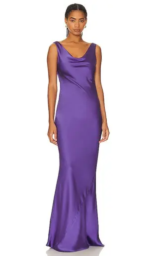 Norma Kamali Deep Drape Neck Gown