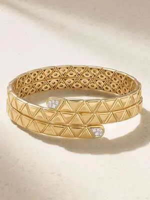 Marina B Triangolini Triple 18-karat Diamond Bangle
