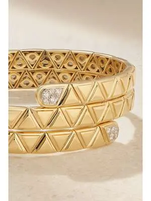 Marina B Triangolini Triple 18-karat Diamond Bangle