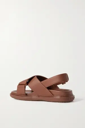 Marni Fussbett Leather Slingback Sandals - Brown
