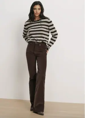 Veronica Beard Crosbie Corduroy Slim Wide-leg Pant - Espresso