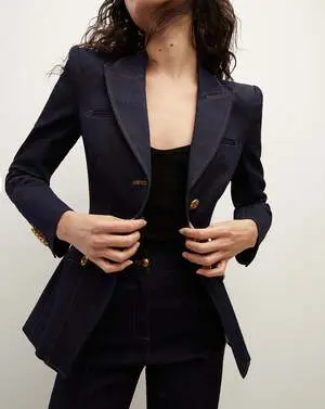 Veronica Beard Anoki Denim Dickey Jacket Dark