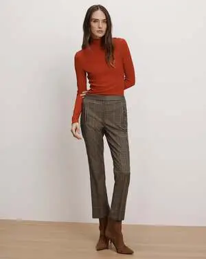 Veronica Beard Arte Kick-Flare Pant Russet Multi