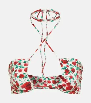 Magda Butrym Floral Halterneck Bikini Top - Multicoloured