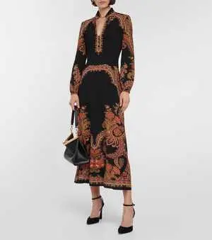 Etro Paisley Midi Dress - Black