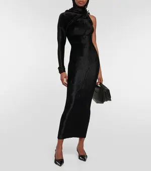 Alaïa Hooded Asymmetric Gown