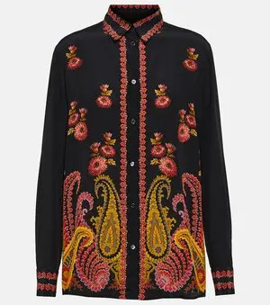 Etro Paisley Silk Blouse - Black