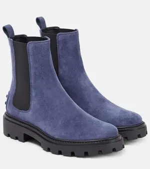 TOD'S Suede Chelsea Boots - Blue