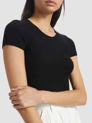 Giorgio Armani Knit Cap Sleeve Tee