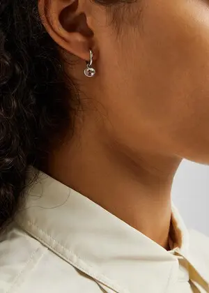 BY PARIAH Orbit 14kt White Gold Hoop Earrings