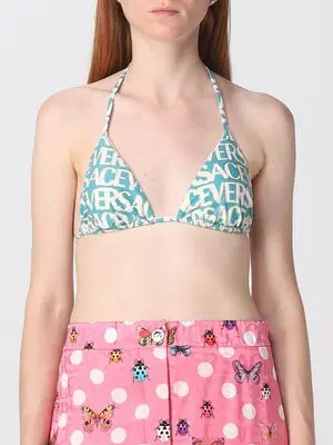 Versace Bikini Top In Stretch Fabric