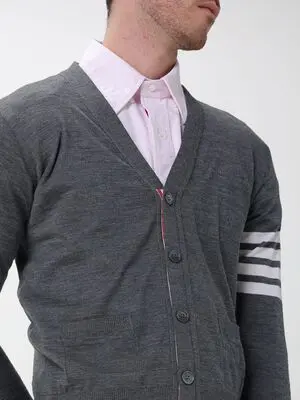Thom Browne Four-bar Cardigan - Grey