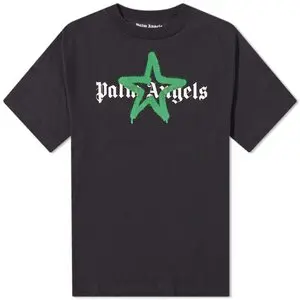 Palm Angels Star Sprayed Logo T-shirt Black/green