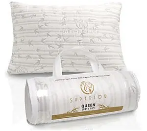 SUPERIOR Memory Foam Solid Pillow With Bamboo C Over, King