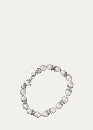 JAN LESLIE Sterling Silver And Pearl Beaded Bracelet
