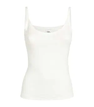 LESET Classic Pointelle Tank Top - White