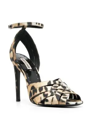 Roberto Cavalli Leopard-print Leather Sandals