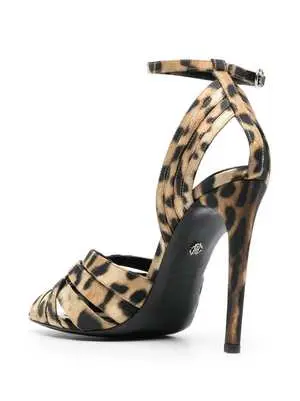 Roberto Cavalli Leopard-print Leather Sandals