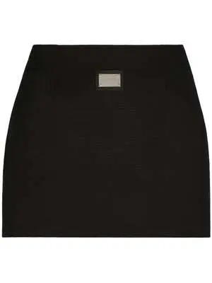 Dolce & Gabbana Logo-plaque High-waisted Mini Skirt