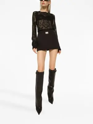 Dolce & Gabbana Logo-plaque High-waisted Mini Skirt