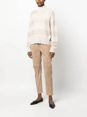 Brunello Cucinelli Striped Roll-neck Sweater - Neutrals