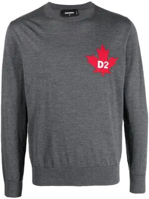 Dsquared2 Maple Leaf-motif Sweater - Grey