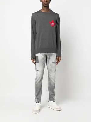 Dsquared2 Maple Leaf-motif Sweater - Grey