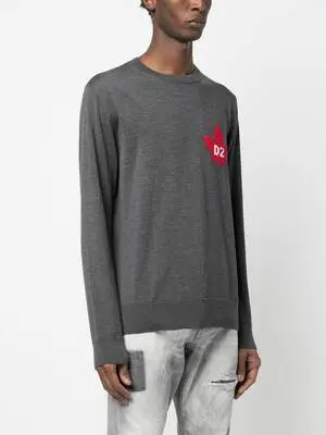 Dsquared2 Maple Leaf-motif Sweater - Grey