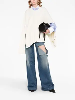 PETER DO Ripped Wide-leg Jeans - Blue